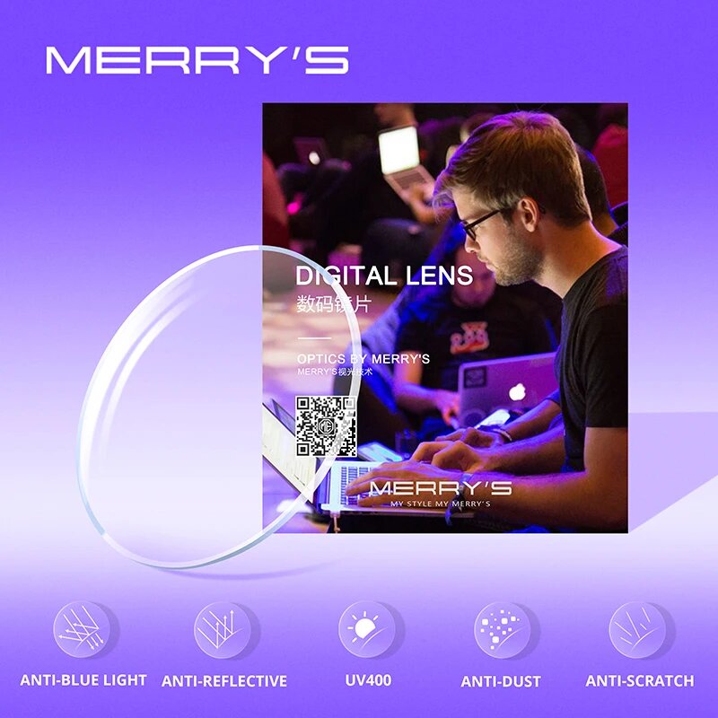 MERRYS анти-синий свет, блокирующие линзы серии A1, антибликовые оптические линзы по рецепту, асферические линзы для очков, близорукость, дальнозоркость