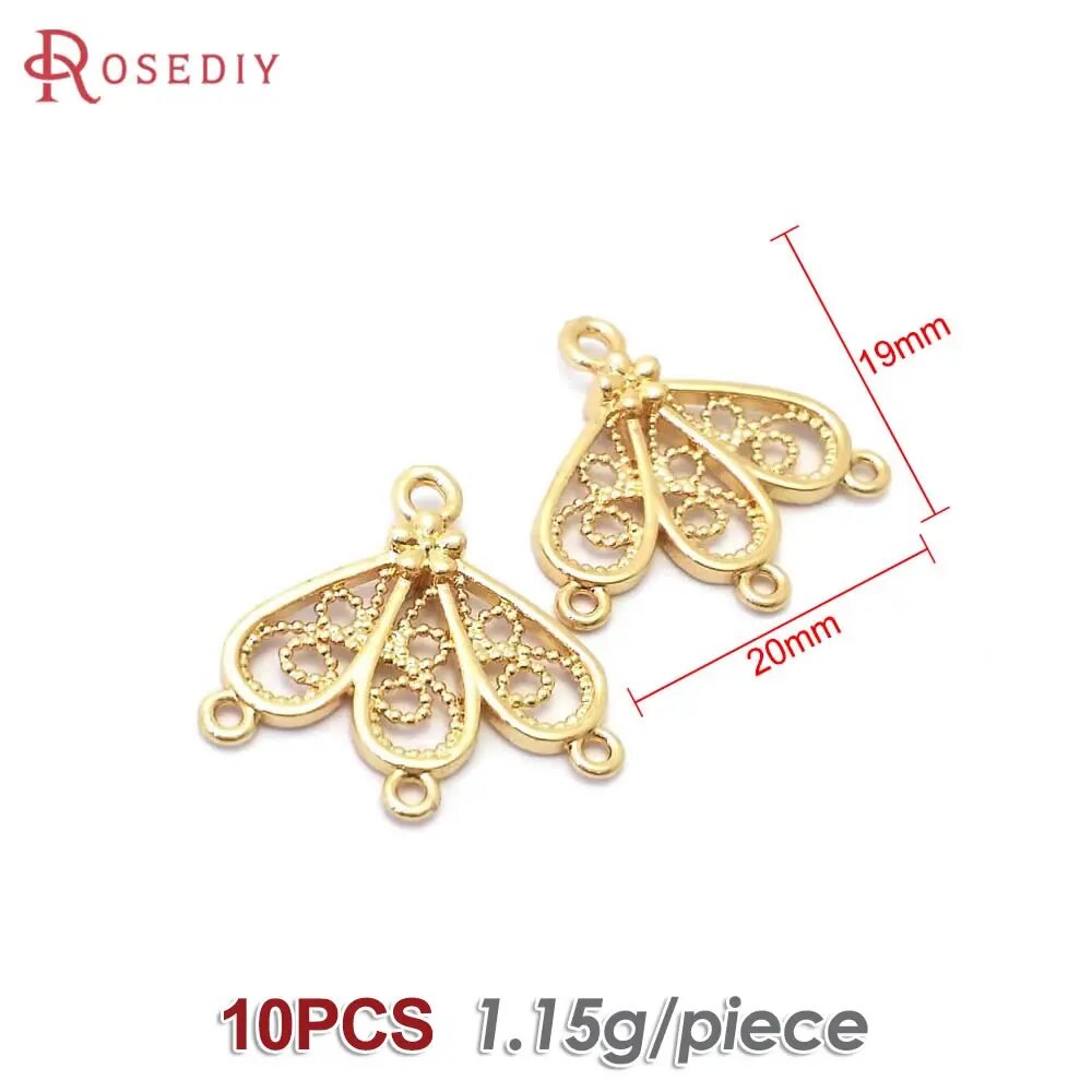 Подвески для сережек из латуни Rosediy золотого цвета 39115-18K Gold Color