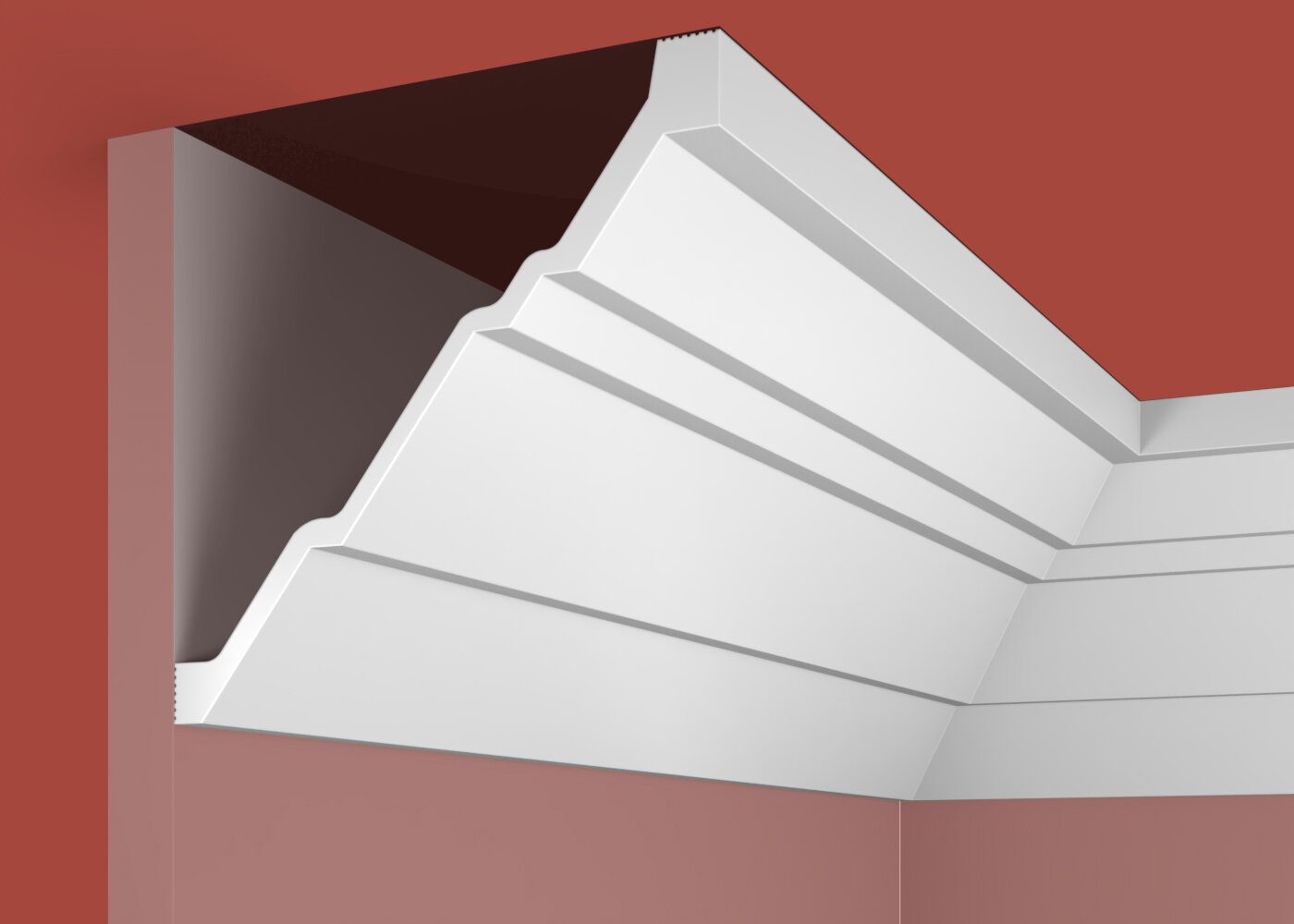 Карниз, плинтус потолочный 6 штук 147х145х2000мм Экополимер KX055 Cosca Decor