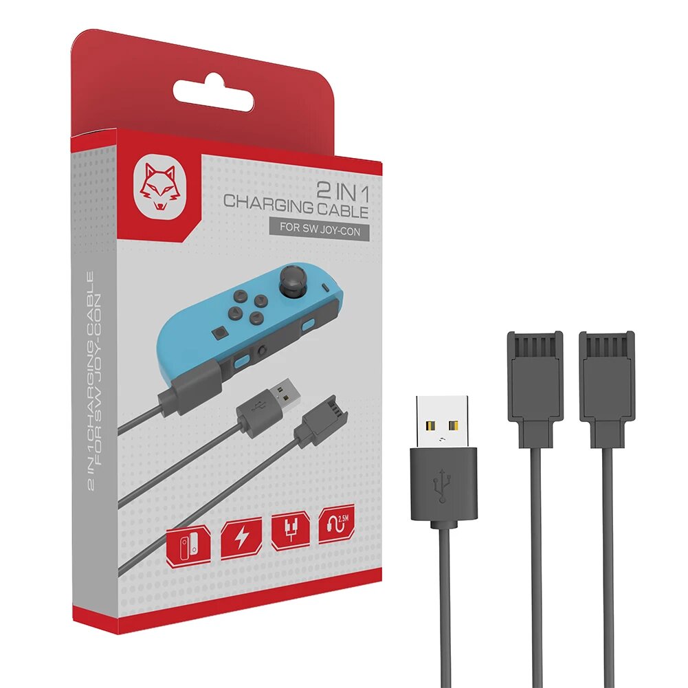 USB-кабель для зарядного устройства для контроллера Joycon, зарядный кабель 2 в 1, портативный зарядный кабель для зарядного устройства контроллера-переключателя