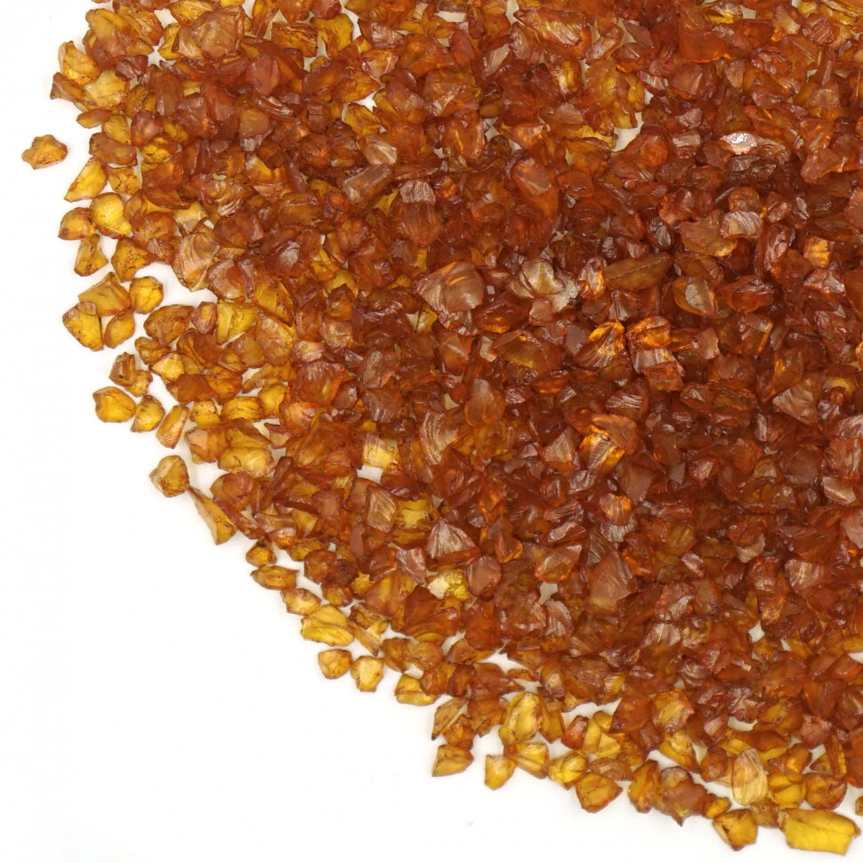 Стеклянная крошка янтарная, 100г