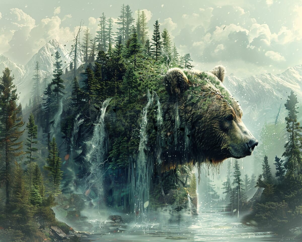 Пазл "Хозяин Тайги", фигурный, контурный, деревянный, 150 элементов, формат А4