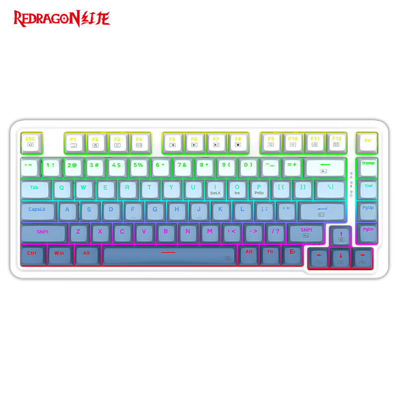 Механическая клавиатура REDRAGON KS82-B, Gradient Blue-Green, проводная, 82 клавиши, Cyan Jade Switch
