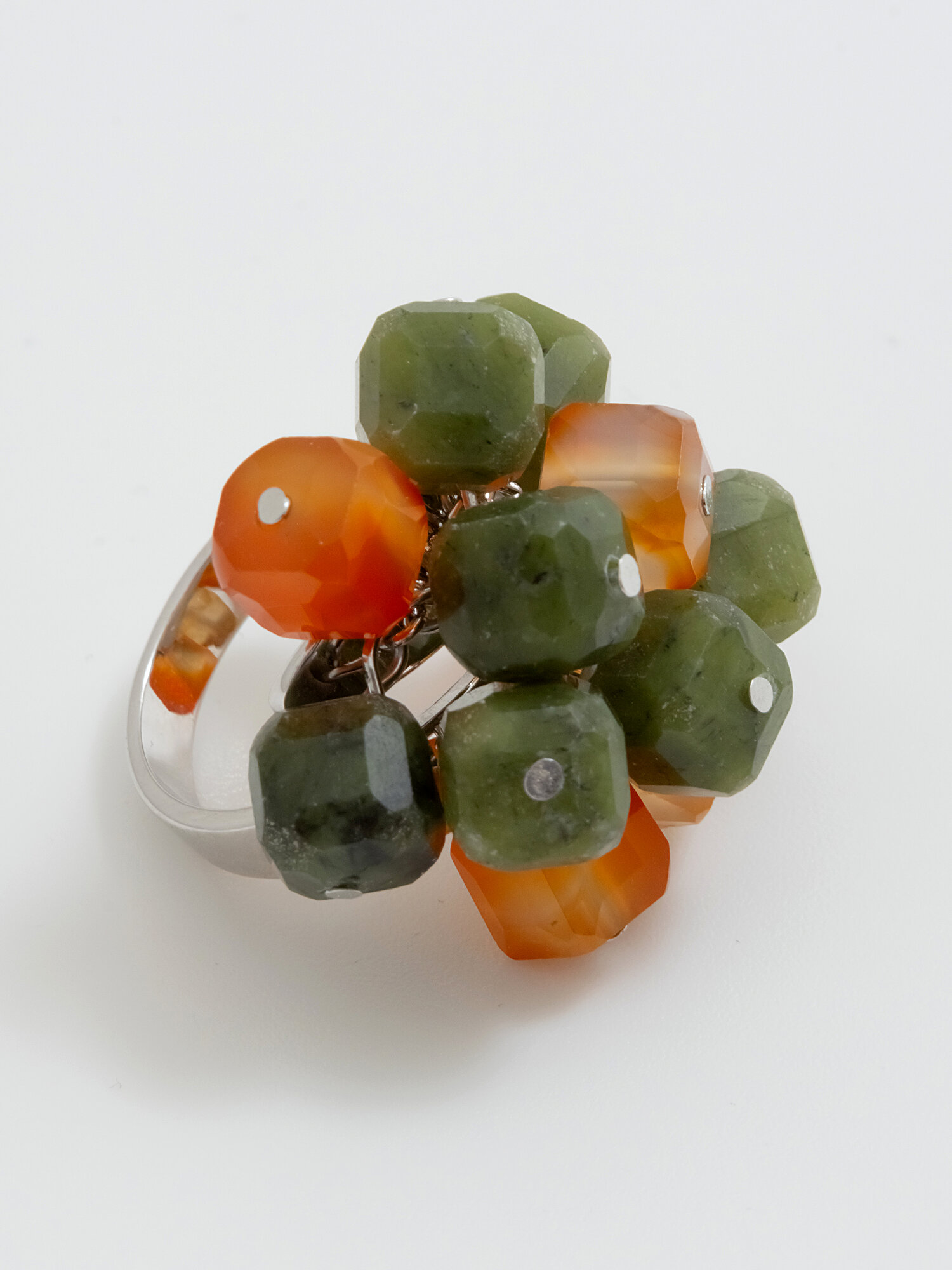 Кольцо, нефрит, сердолик