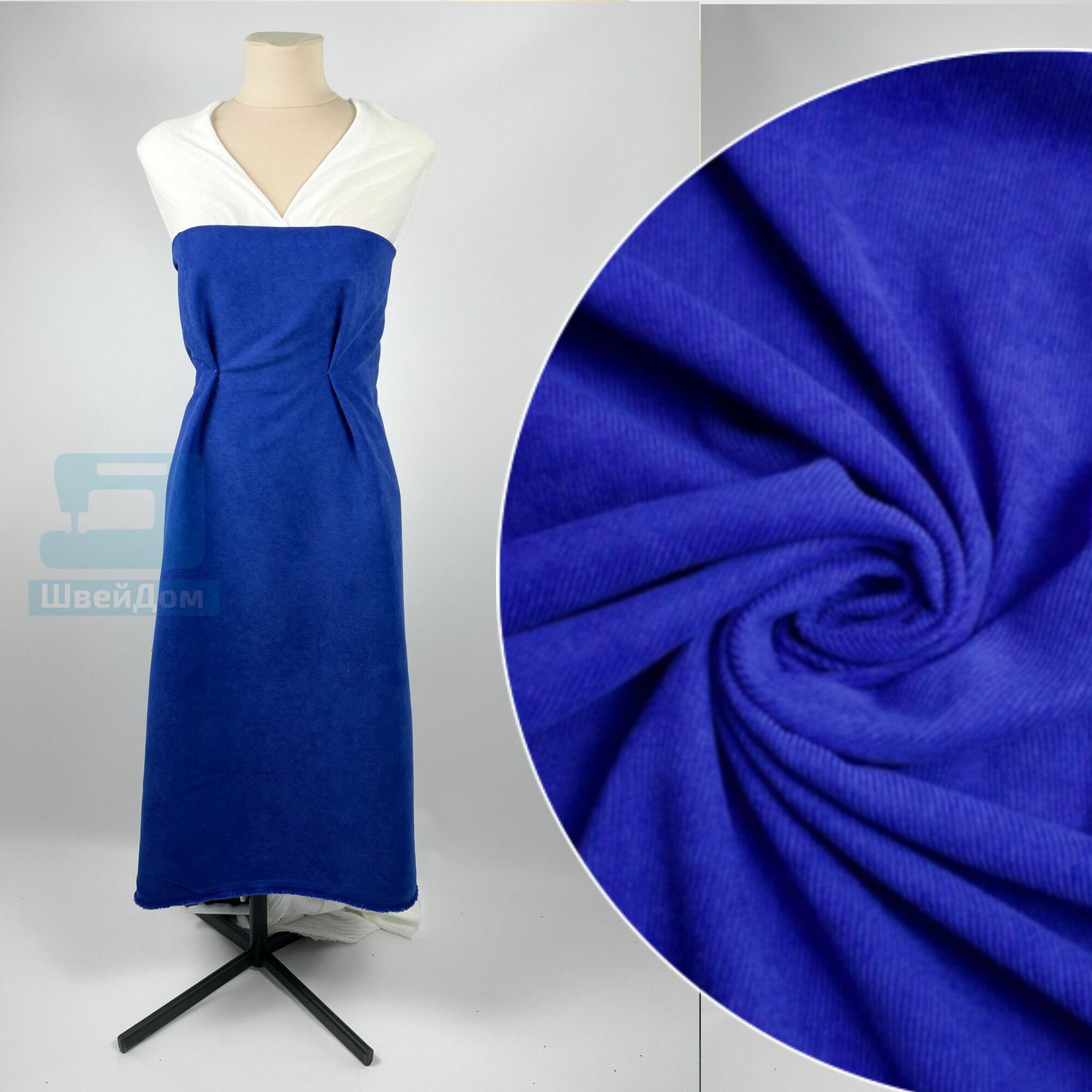 Ткань плательная Вельвет 100х150см, состав: 95% полиэстр, 5% эластан