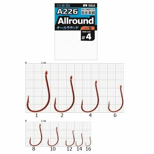 Крючки рыболовные Cobra Pro AIIROUND сер. A226 , размер 6, 10шт в упаковке / Крючки для рыбалки Кобра про олраунд серия А226