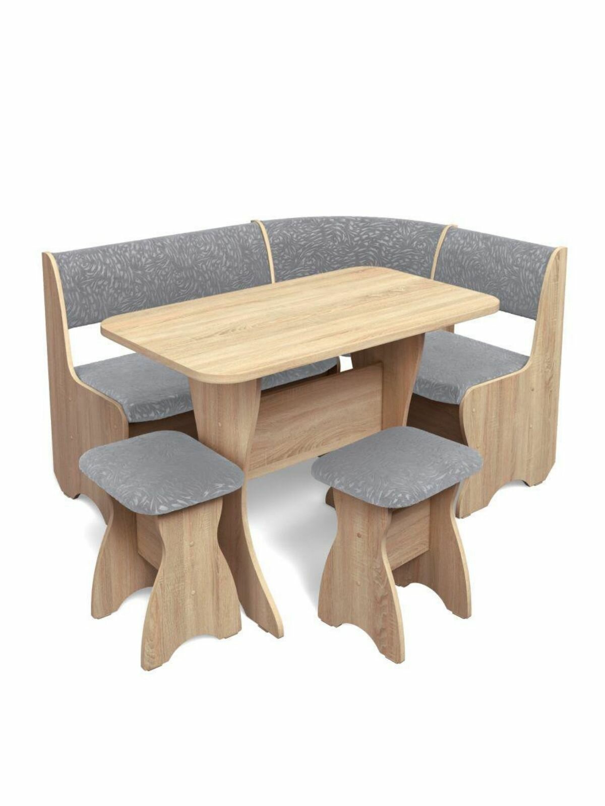 Кухонный уголок бител Тюльпан, стол 1000х580 мм, Сонома / флок Графит