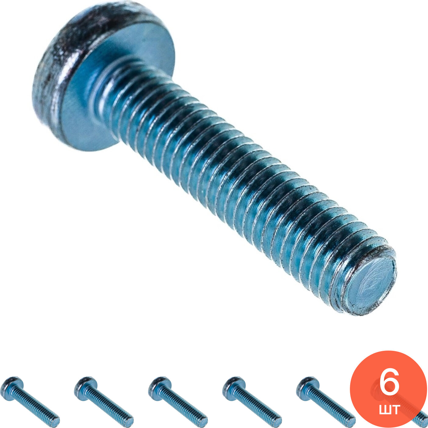 Винт Стройбат DIN 7985 метрический оцинкованный стальной, серый, 5×50мм, резьба М5, 6шт. / крепеж (комплект из 6 шт)