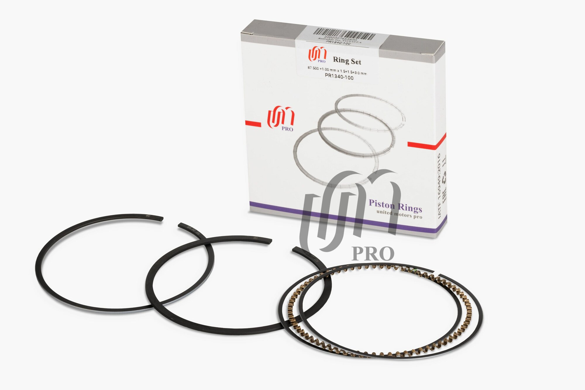 Кольца поршневые 1.00 Toyota 1UZ-FE d87.5+1.0 1.5-1.5-3.0 на 1 цил. UMpro