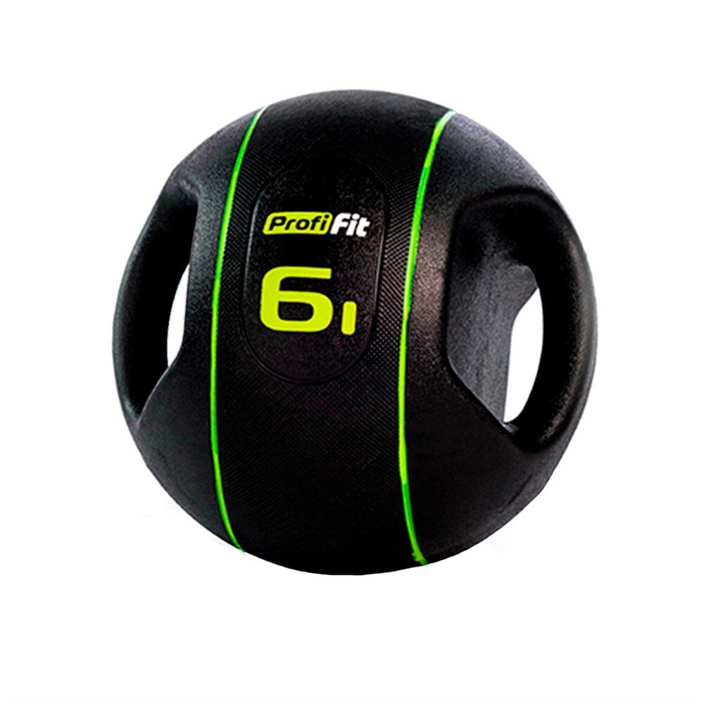 PROFI-FIT Медицинбол с хватами PROFI-FIT 6 кг Черный