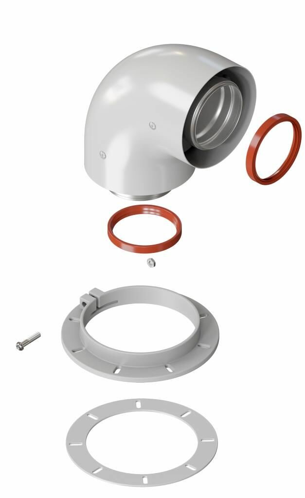 Колено подключения коаксиальное Krats DN60/100 (угол 90)