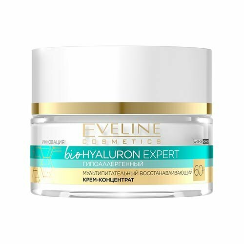 Крем-концентрат для лица Eveline Cosmetics BioHyaluron Expert Cream, Мультипитательный восстанавливающий, 60+, 50 мл