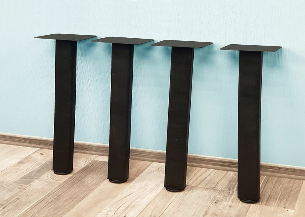 Ножки для журнального столика 225 40х40 (4 шт.) металлические регулируемые черные Лофт