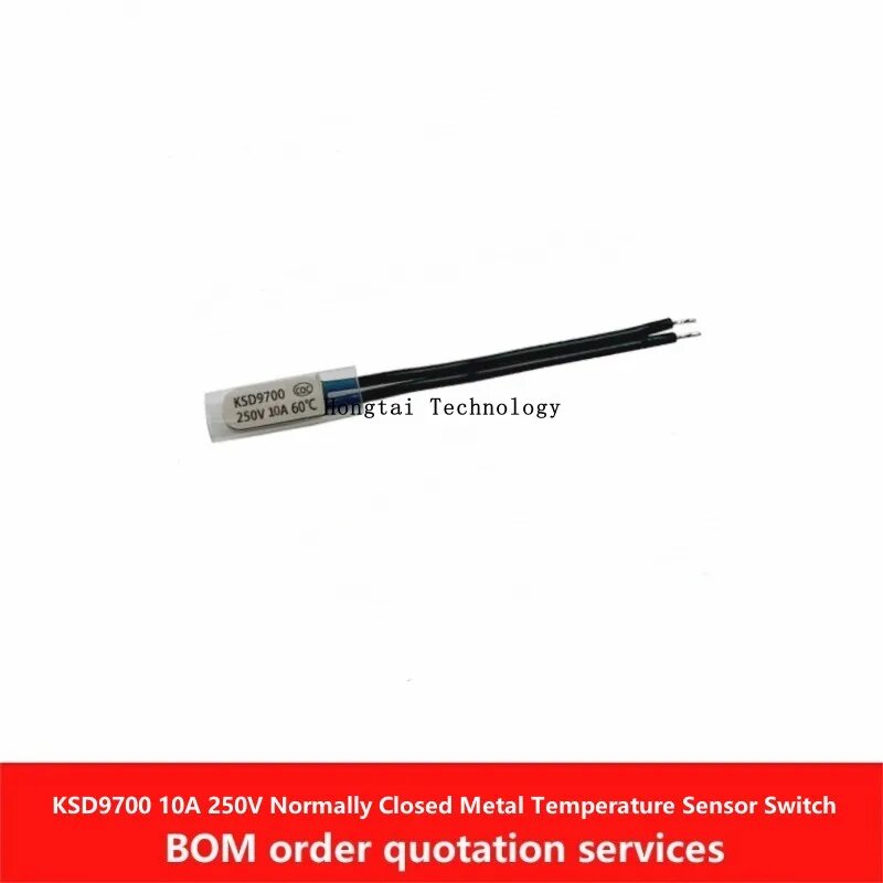 KSD9700 10A 250V металлический переключатель защиты от температуры 40/50/65/80/95/100/125c-250 градусов нормально закрытый датчик температуры