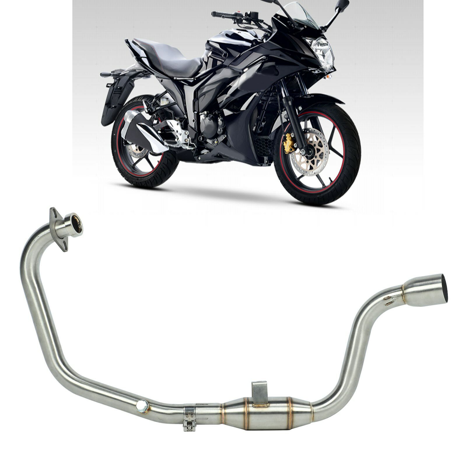 Комплект глушителя для передней средней выхлопной трубы мотоцикла, замена для SUZUKI GIXXER 155 GSX150F