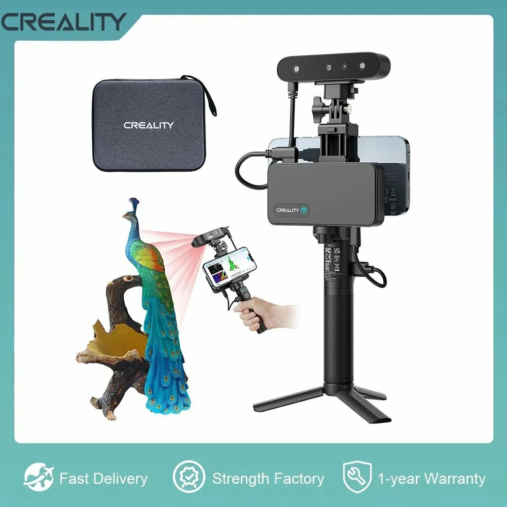 Creality 3D CR-Scan Ferret Pro 3D-сканер Ручной анти-тряска Отслеживание WiFi6 24-битное полноцветное беспроводное сканирование Точность 0,1 мм