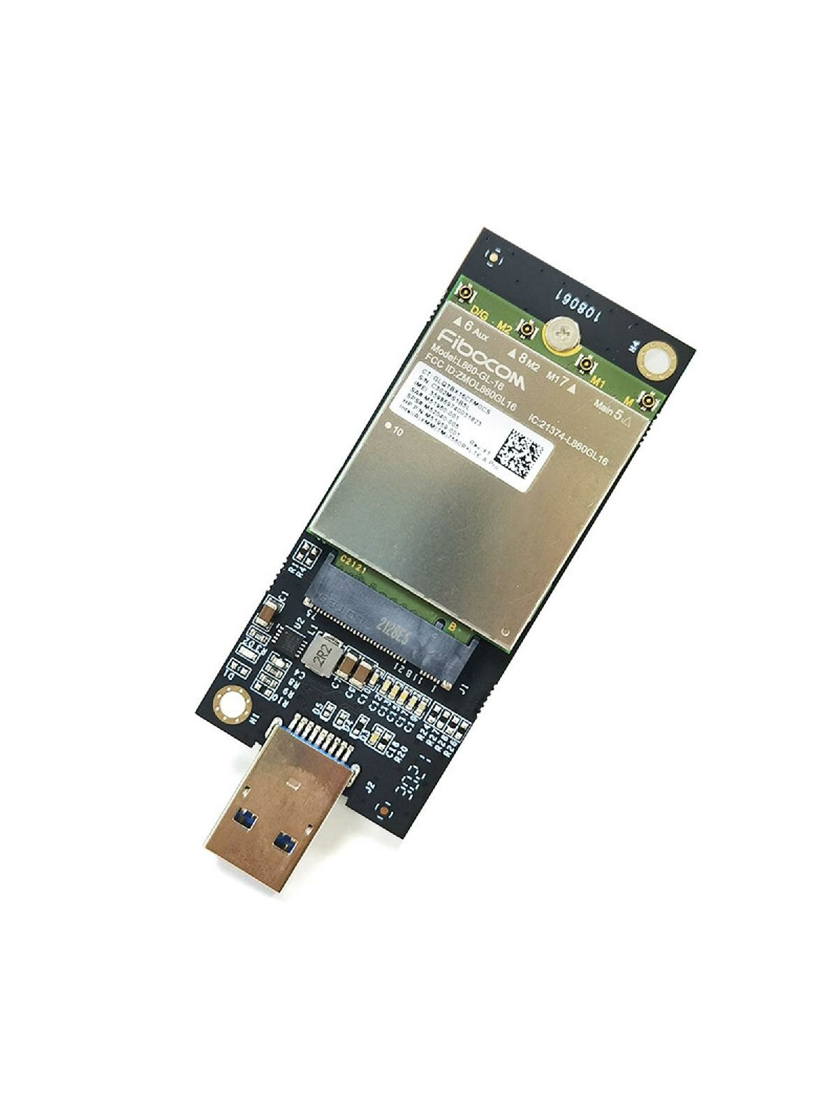 L860-GL-16 LTE CAT16 Module 4G 5G WWAN Card GPS 1Gbps USB Adapter Support LTE&WCDMA USB3.0 WWAN Card