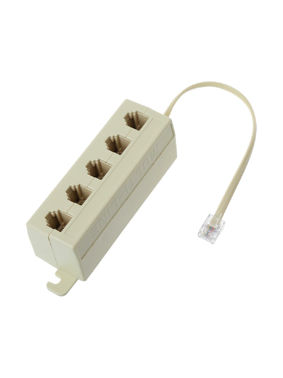 RJ11 Jack 5 Way Outlet Telephone Phone Modular Line Splitter Plug Adapter 6P4C