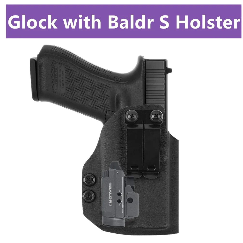 Внутренняя кобура Kydex SWAFTYLL для Glock 17 19 19X 25 31 45 с фонариком Olight Baldr S Holster
