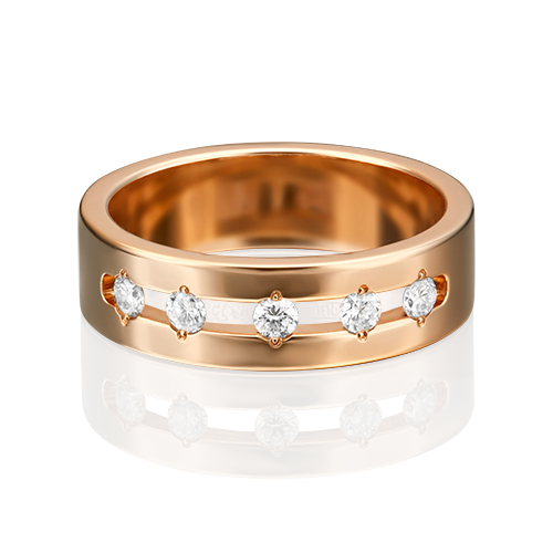 Кольцо, красное золото, 585 проба, бриллиант