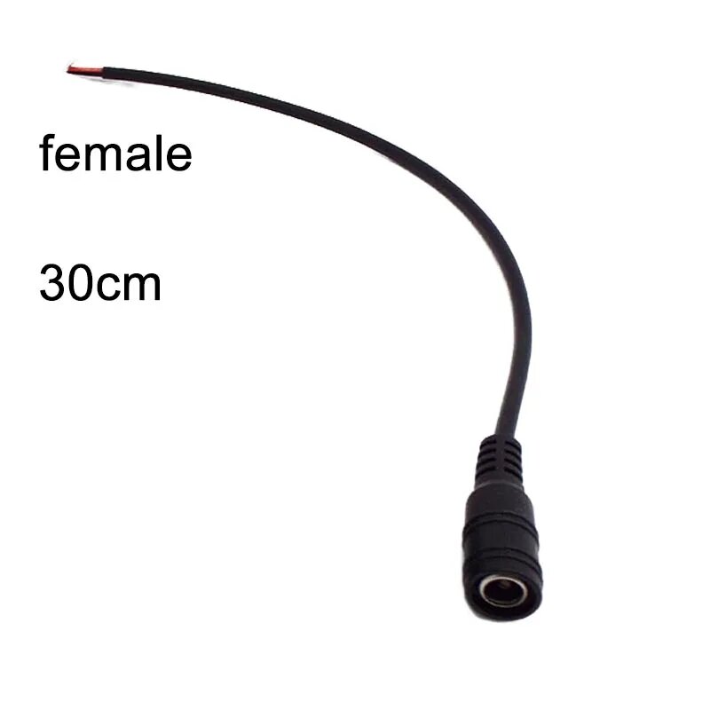 Кабель питания постоянного тока 12В 5,5x2,1 мм 2pcs, DC female 30cm