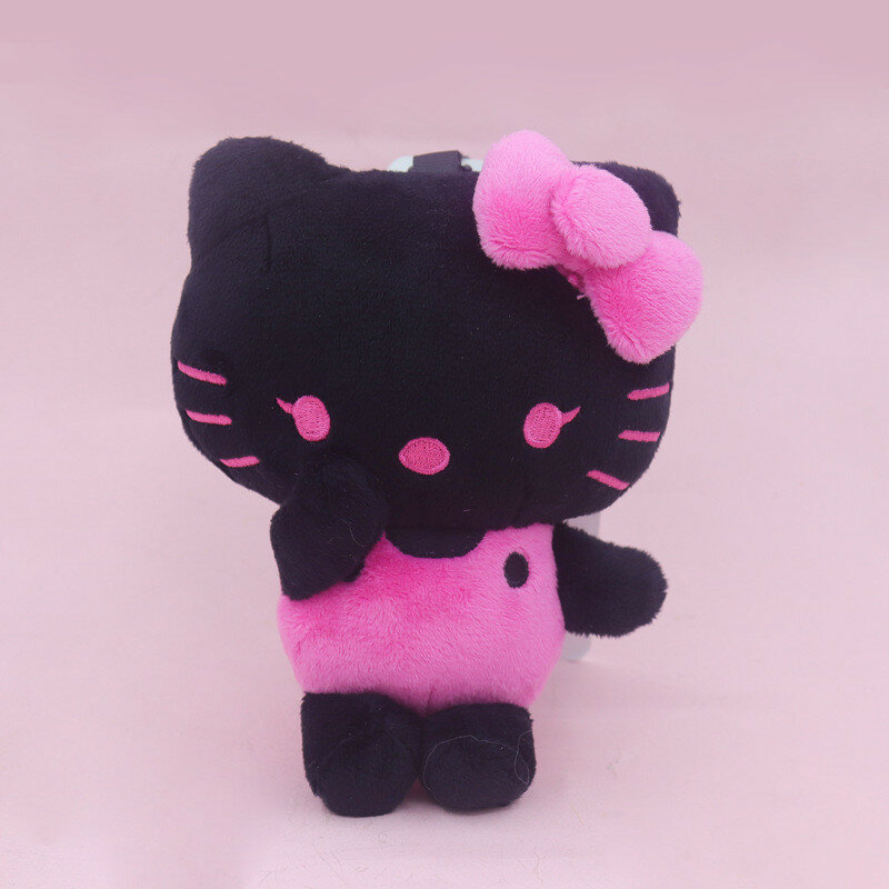 Fun and fuzzy кошелек для монет кот черный розовый с стильным клетчатым и леопардовым рисунком
