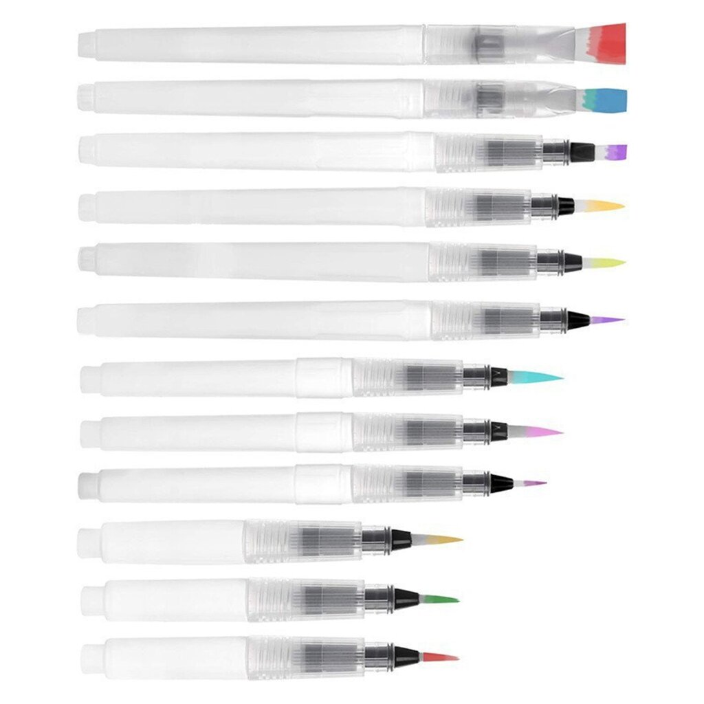 9/12 шт. Многоразовая водяная кисточка с плоским кончиком, кончик для рисования водяной кисточкой