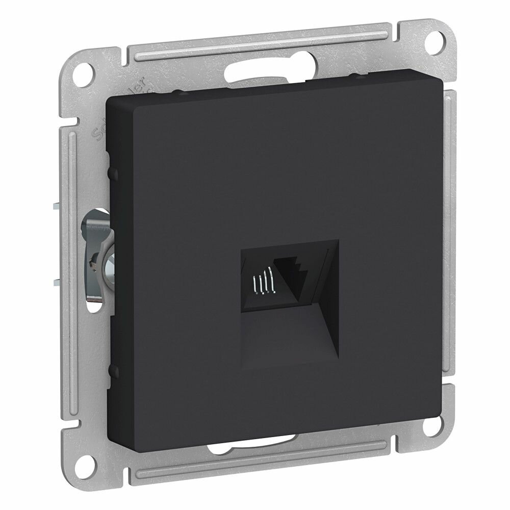Systeme Electric AtlasDesign Карбон Розетка телефонная RJ11, механизм