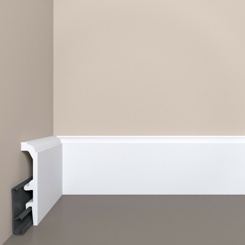 Плинтус напольный 13x100 мм белый ударопрочный полистирол полиуретановый под покраску 1 метр