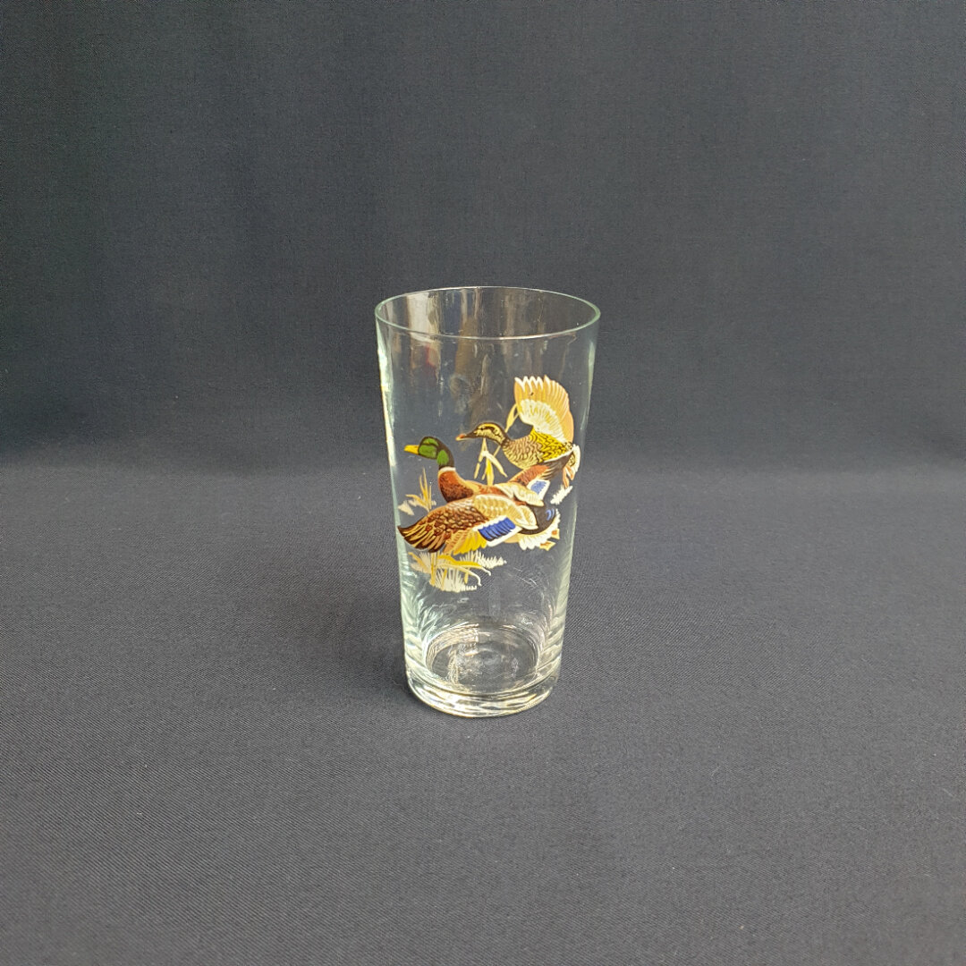 Стакан, стекло деколь 300 мл, винтаж СССР