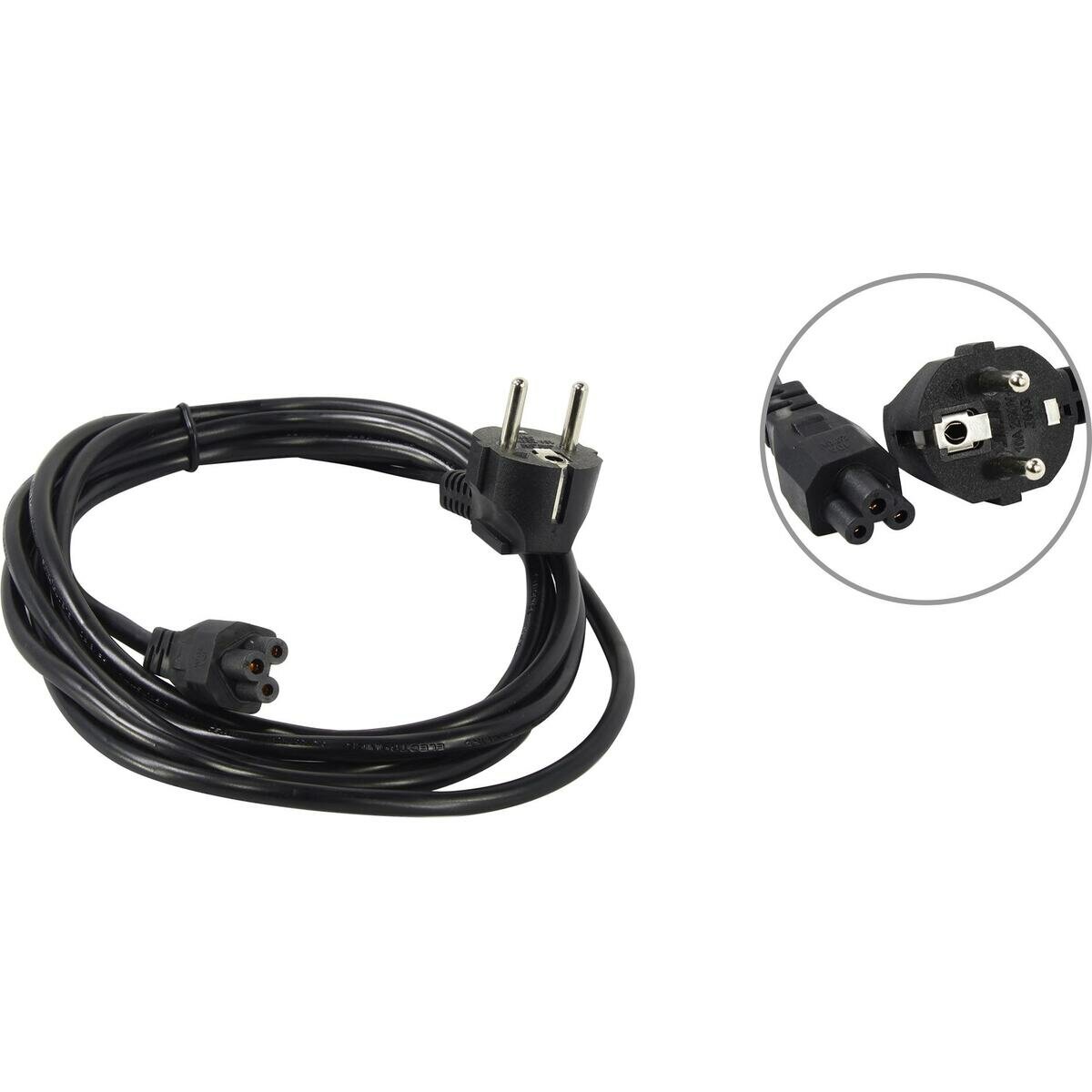 Cablexpert Кабель питания IEC-320-C5 - розетка220V 3м Европейский стандарт, Г-образный