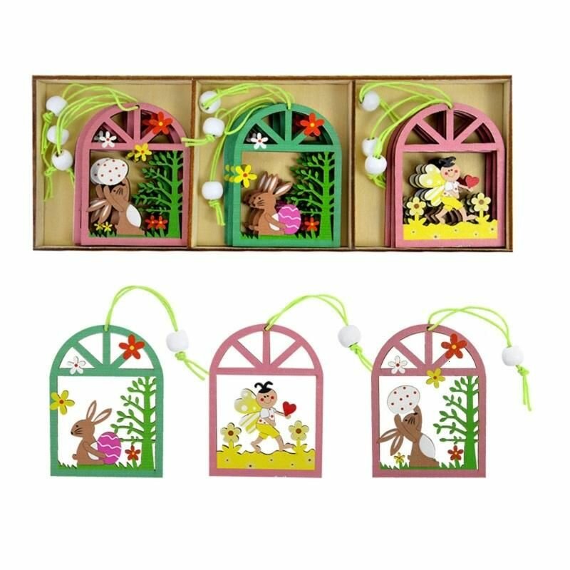 Подвеска для украшения кулона с Цыпленком-Пасхальным Кроликом-Подвеска в форме окна F