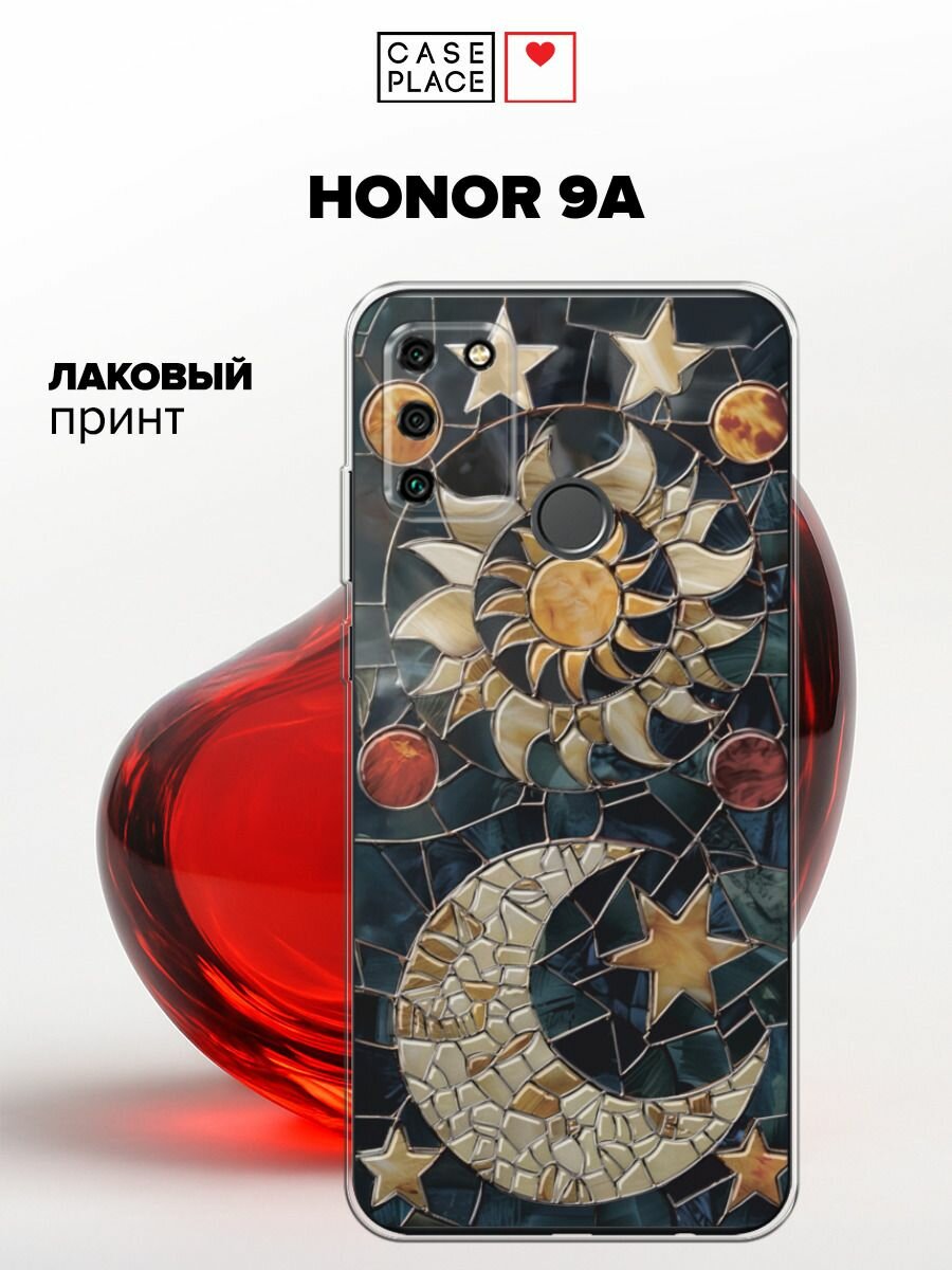 Силиконовый чехол на Honor 9A / Хонор 9А с принтом Небесный витраж