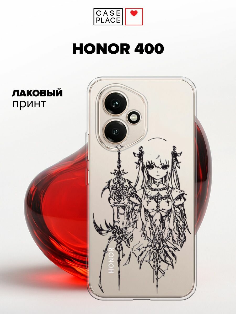 Силиконовый чехол на Honor 400 / Хонор 400 с принтом Аниме девушка с мечом