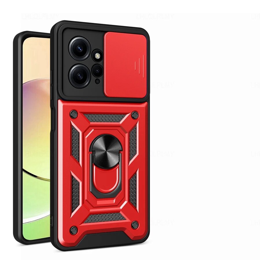 Красный бронированный чехол Poco X5 Pro 5G