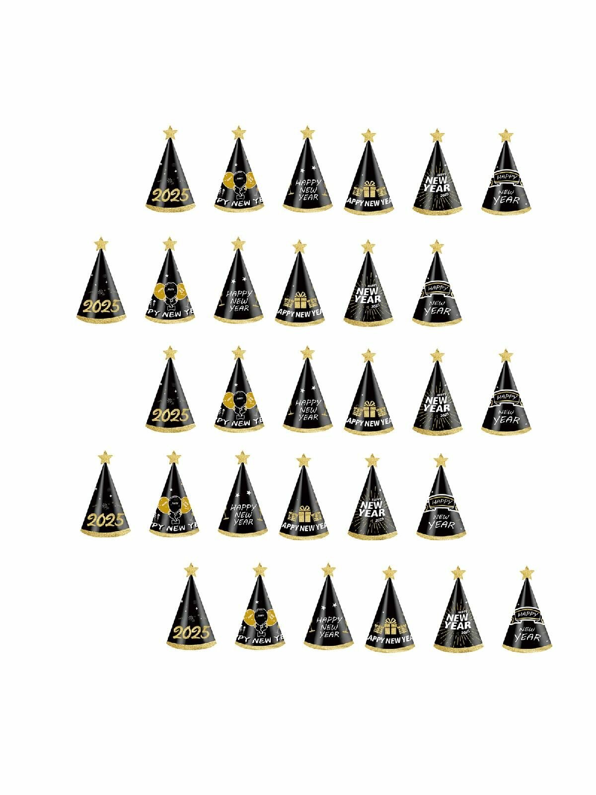 Декорация для праздника,1 комплект из 30 головных уборов для новогодней вечеринки 2025 года