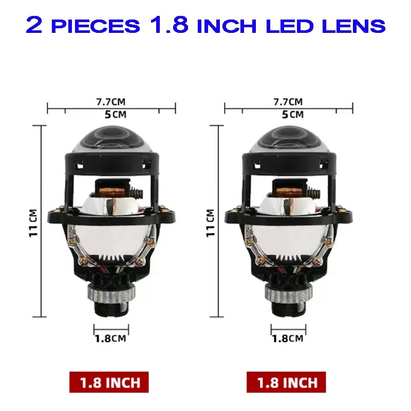 2 шт. 1.8" LED линзы проектора для фар H7/H4