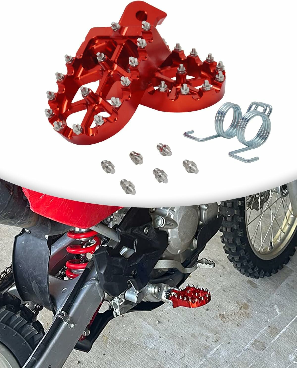 Подножки мотоцикла Красный для TW200 PW50 PW80 TTR90 TTR90E