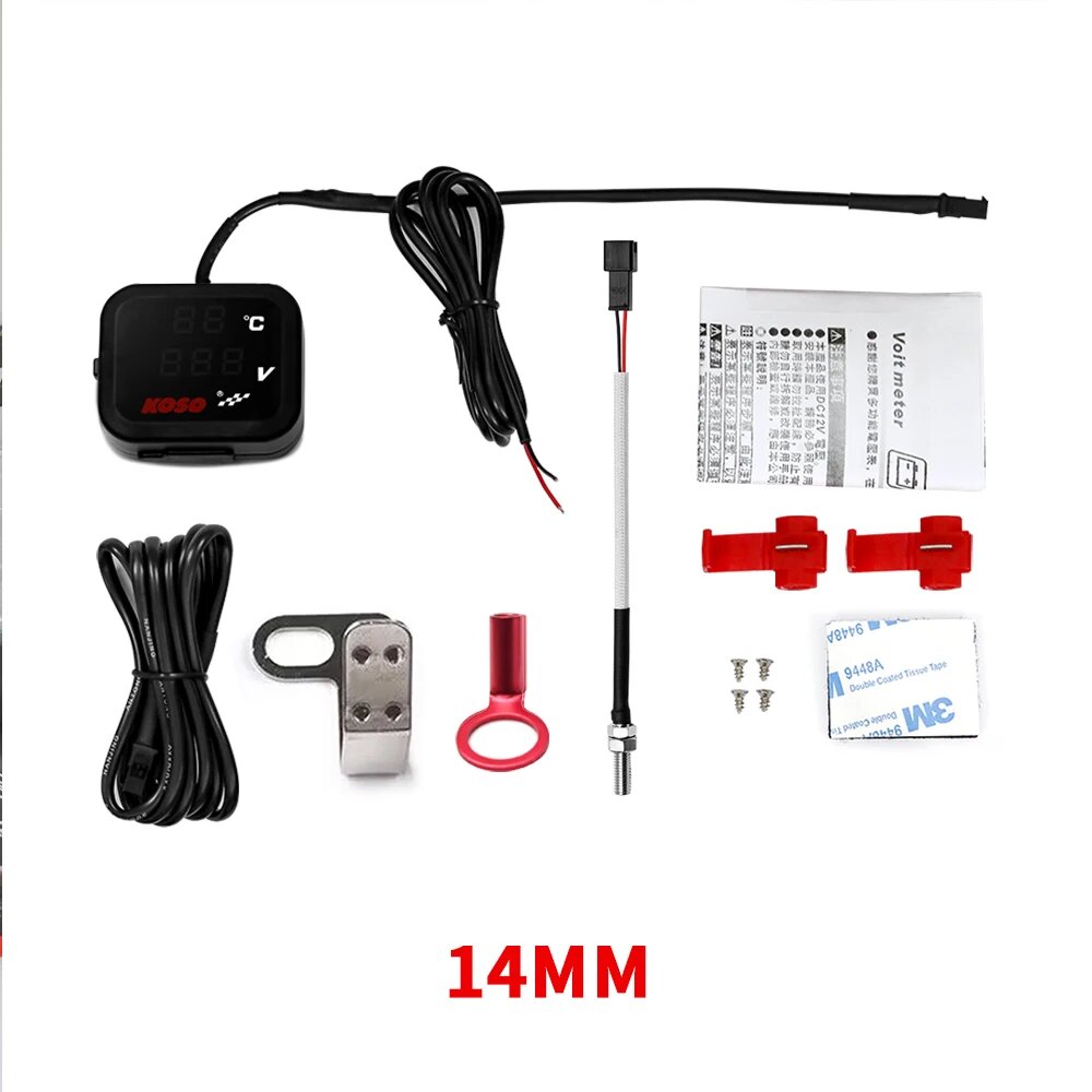 KOSO Универсальный Датчик Температуры Головки Блока Цилиндров Мотоцикла, Зарядка Через 3 in 1-14mm