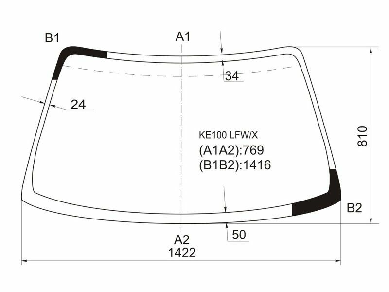 Стекло лобовое Toyota Corolla (E100) 91-02 / Sprinter 93-02 XYG арт. KE100-CL LFW/X