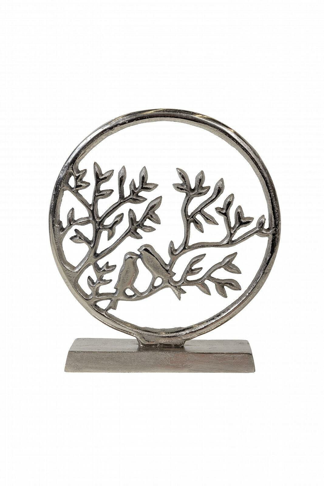 Декор настольный Птицы на дереве серебро