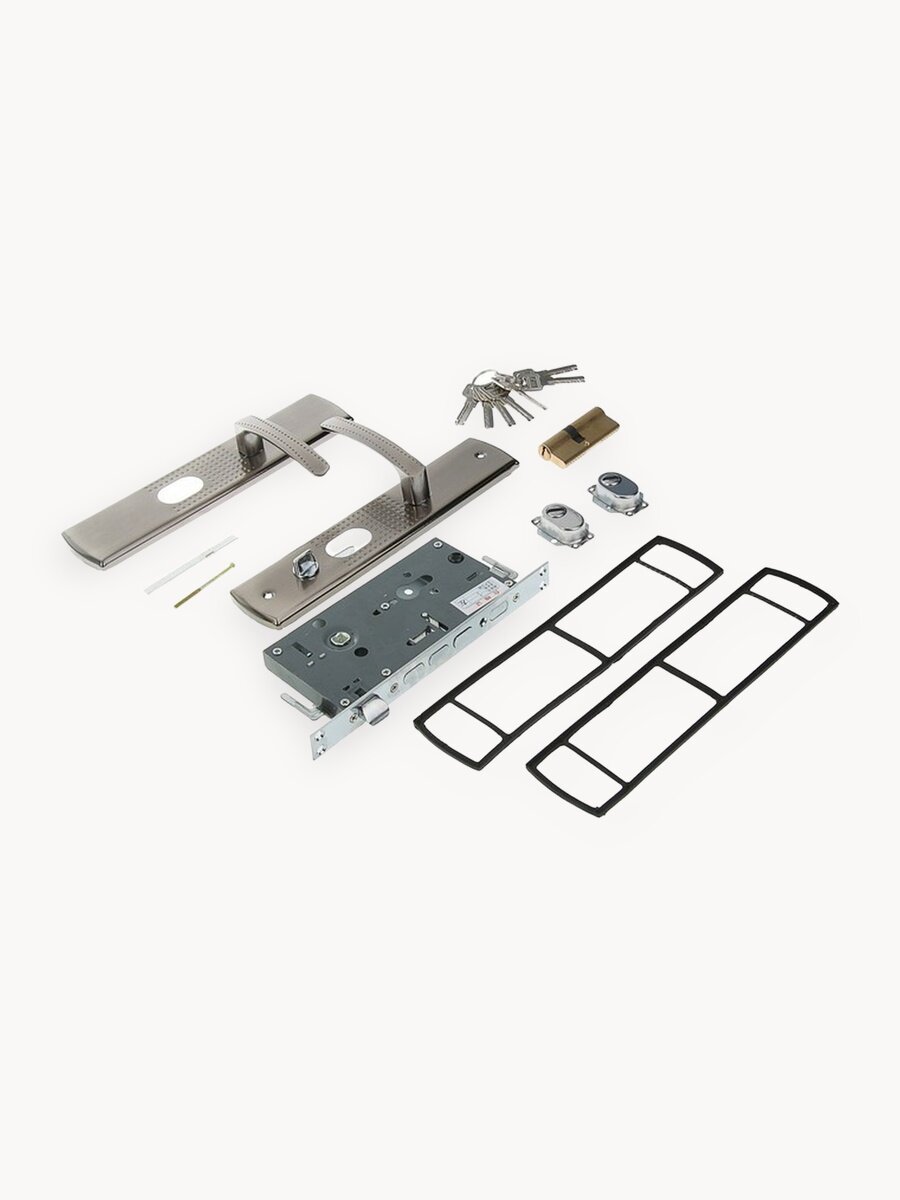 Комплект замка для китайской двери R1R, с ц/м, с ручками, правый