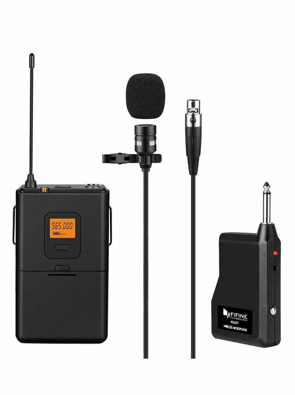 Беспроводной петличный микрофон FIFINE K037 20 каналов UHF для камер и ПК