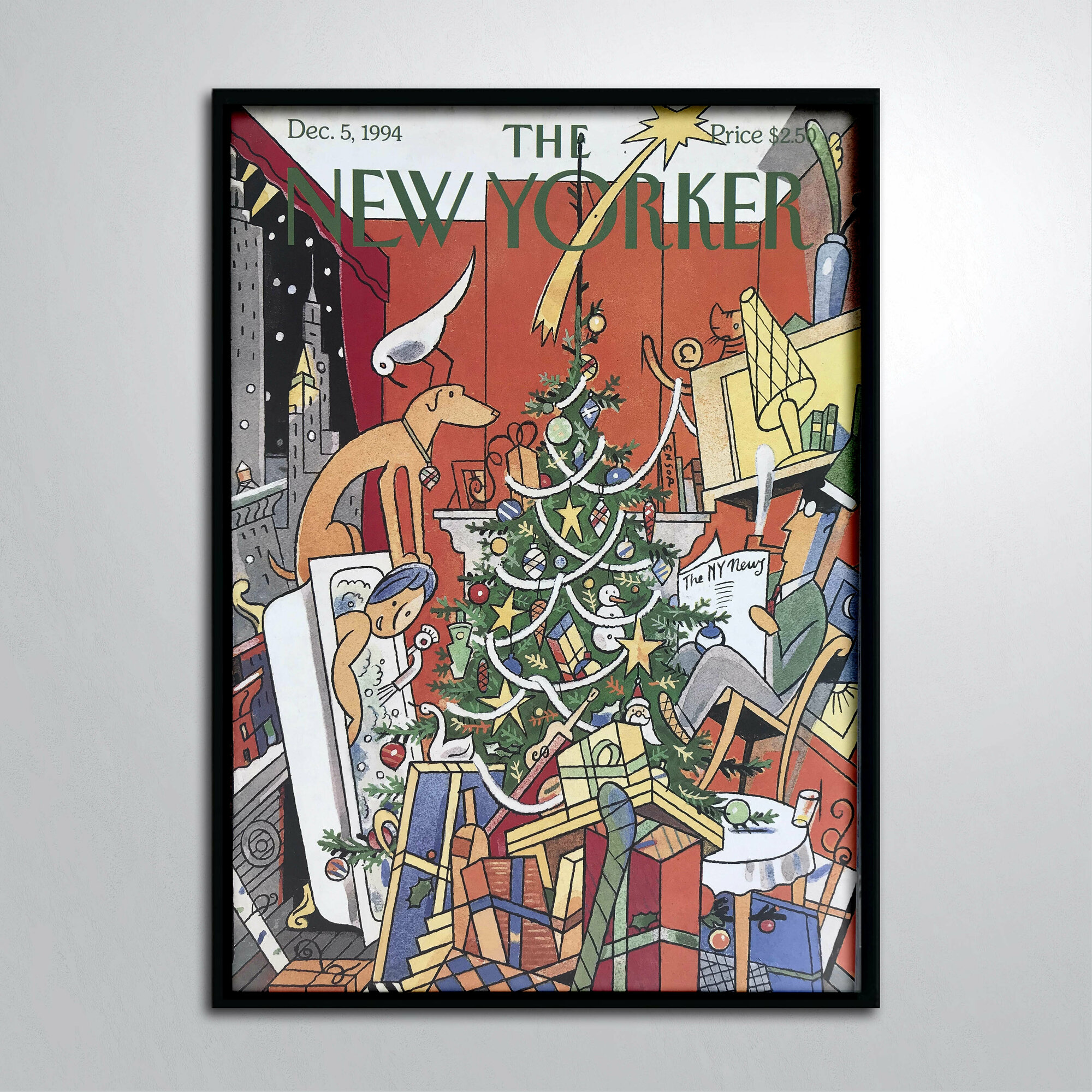 Постер в раме/Постер для интерьера/Плакат Винтажный Журнал Нью Йоркер The NEW YORKER 5 декабрь 1994 г