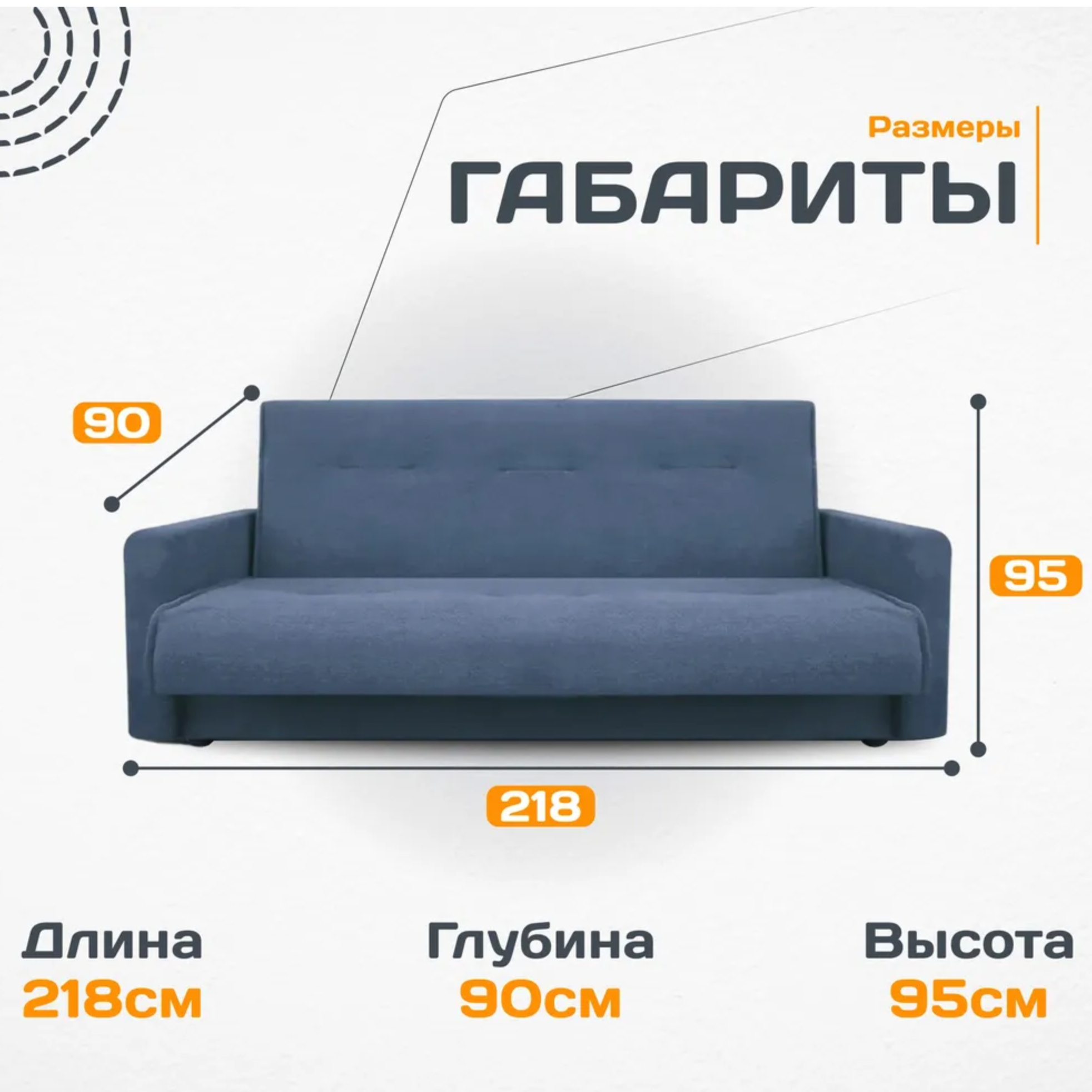 Диван кровать FotoDivan "Милан 120 пружинный блок", раскладной, прямой, механизм "книжка", серый