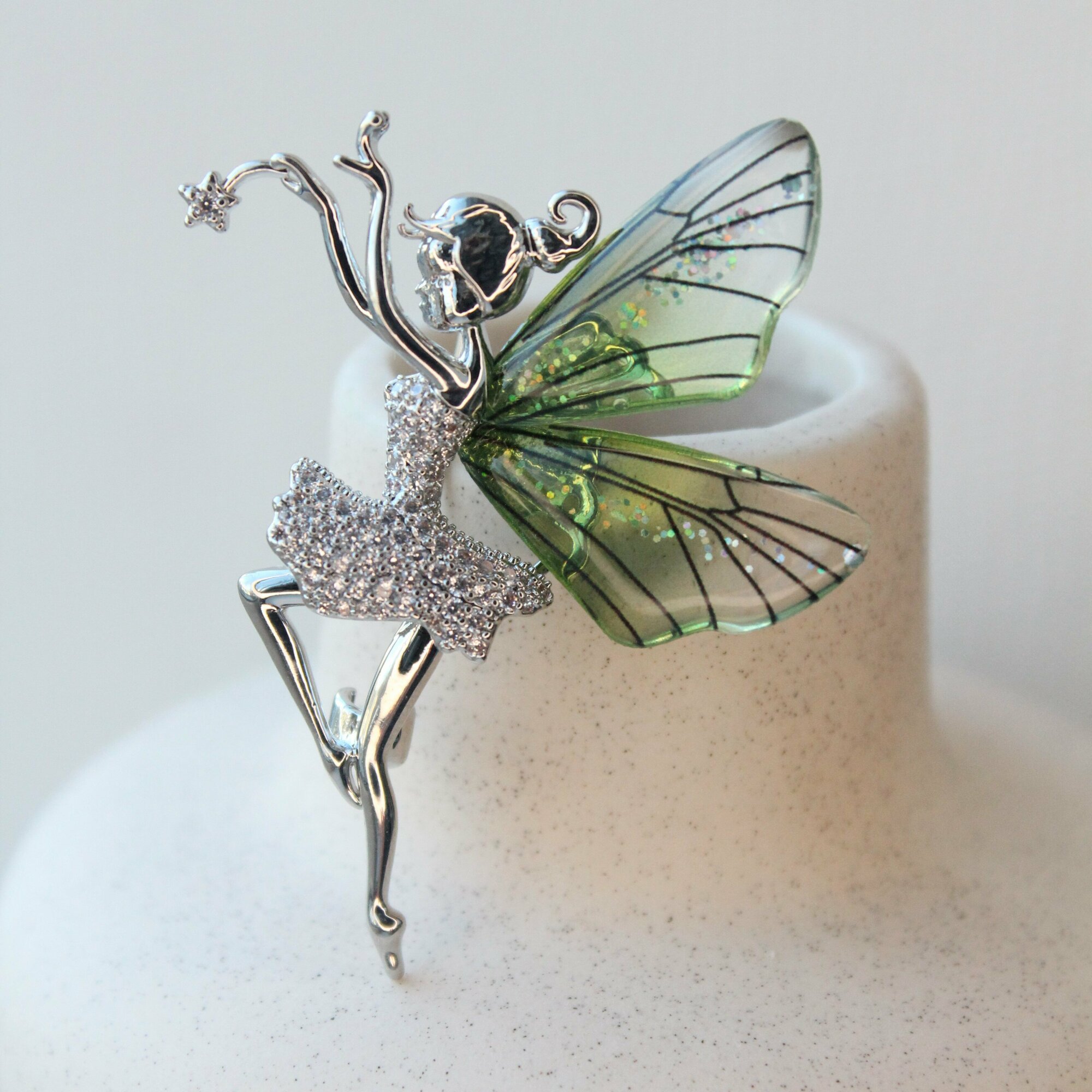 Брошь Ювелирная шкатулка, стразы, акрил