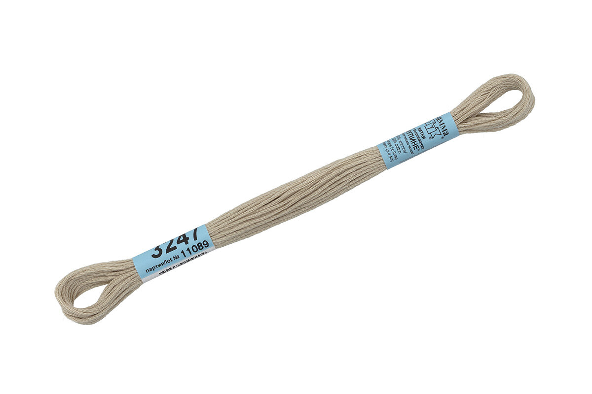 Мулине "Gamma" 100% хлопок 8 м №3247 серо-бежевый