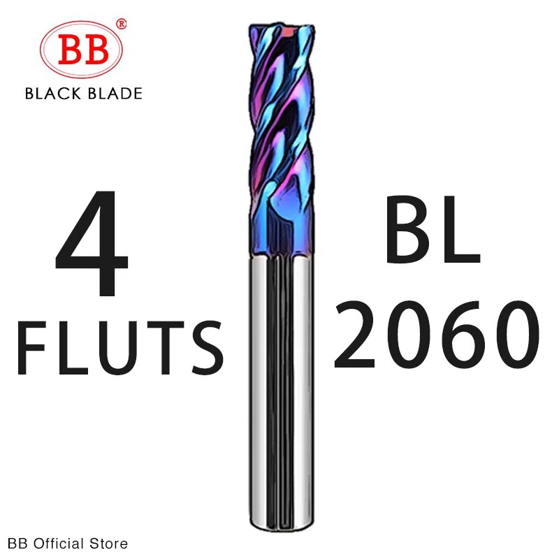 Фреза BB BL2060 плоская концевая 2-4 флейты 4F-BL2060, 14x14x45x100