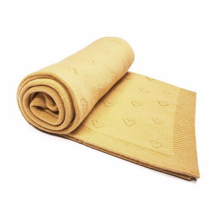 Плед Malika "Карамелька", акрил, 90 см x 90 см, детский, желтый