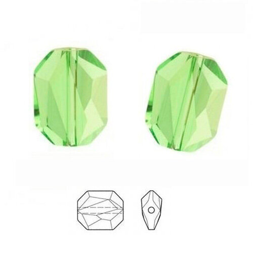 Бусина Swarovski, 12х10х5мм, прямоугольник Graphic (#5520), тёмный хризолит (цвет 214), 1 шт.